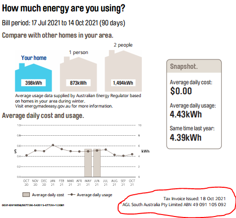 Solved: Re: Tax Invoices - Neighbourhood | AGL