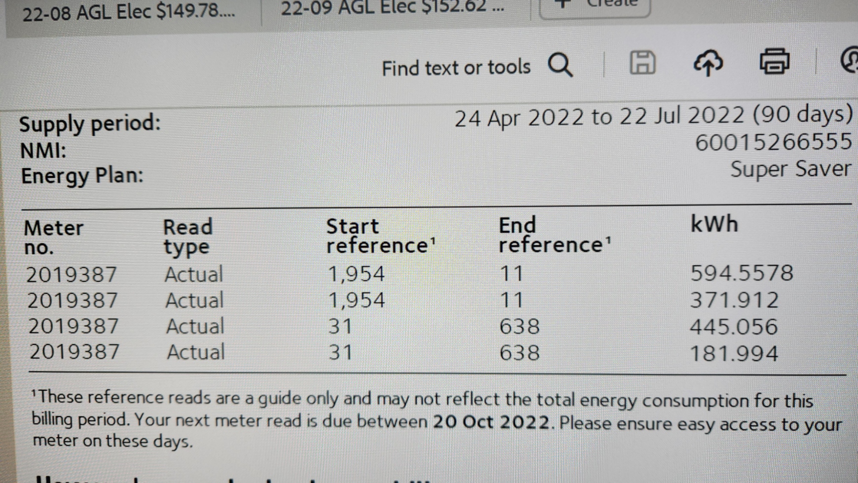 Meter readings on my bill - Neighbourhood | AGL