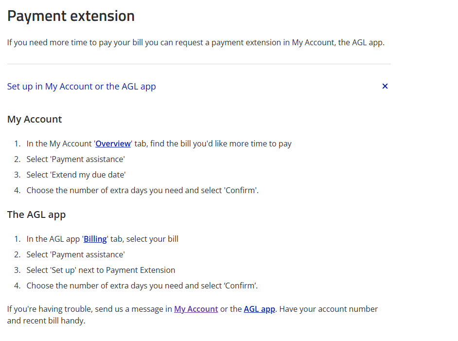 Solved: Payment Extension function not in Payment assistan... - Page 2 - Neighbourhood | AGL